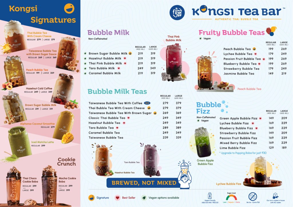Menu at Kongsi Tea Bar | #1 Authentic Bubble Tea
